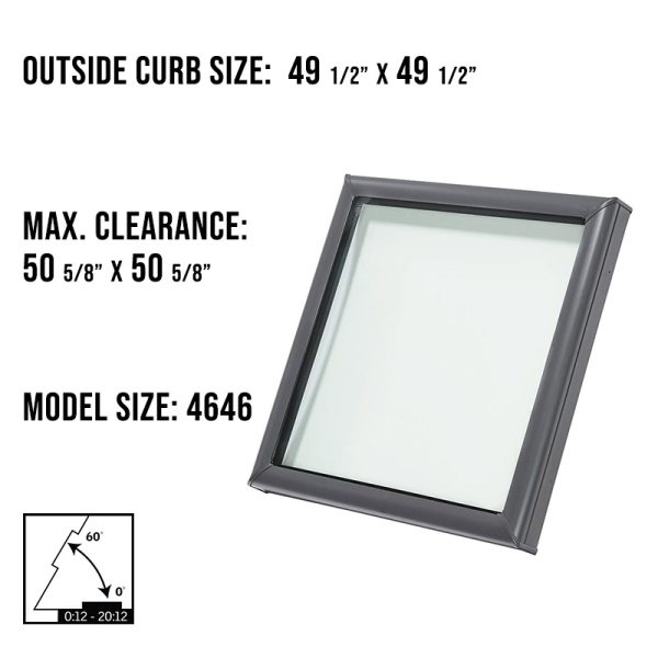 Velux FCM 4646 Curb Mount Skylight Replacement | Fixed Skylight